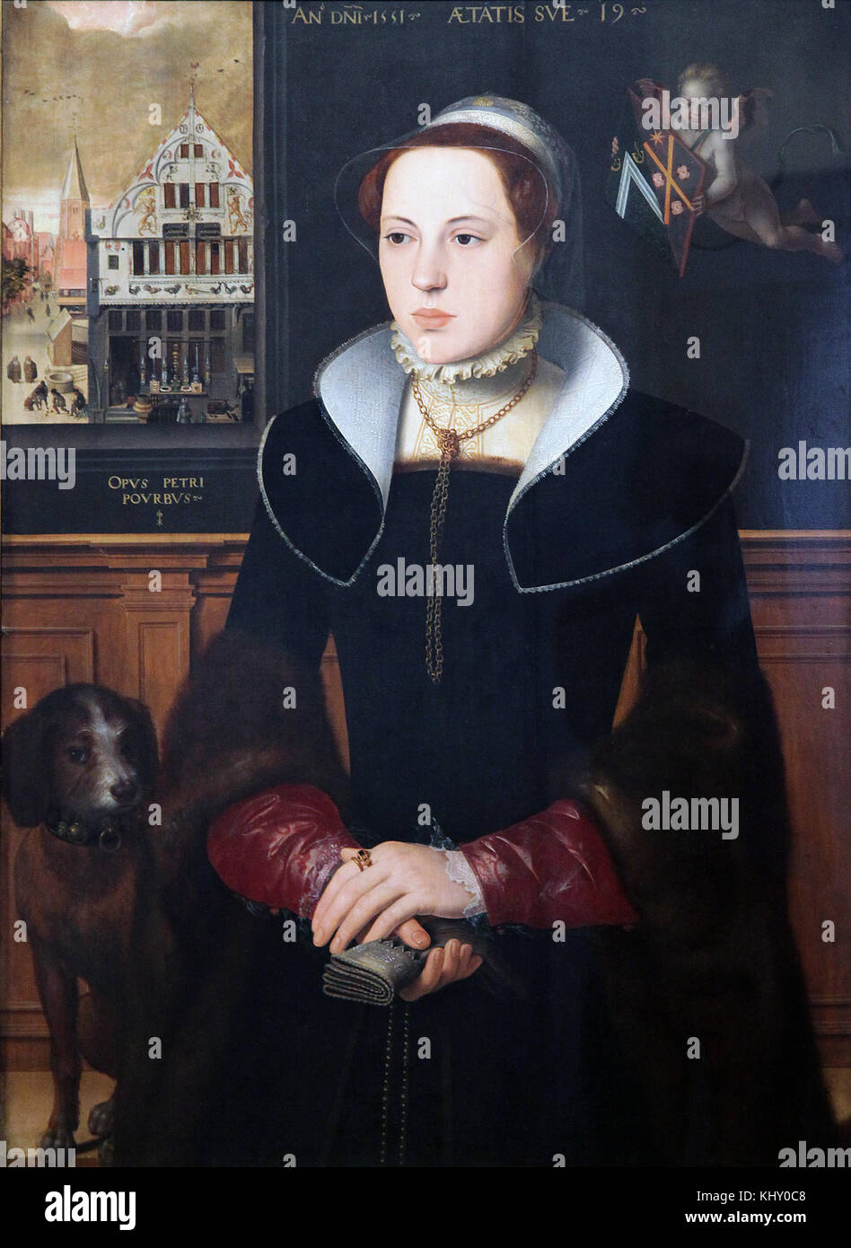 Portrait of Jacquemyne Buuck 1551 by Pieter Pourbus (1523– 1584) a Dutch Flemish Renaissance ...