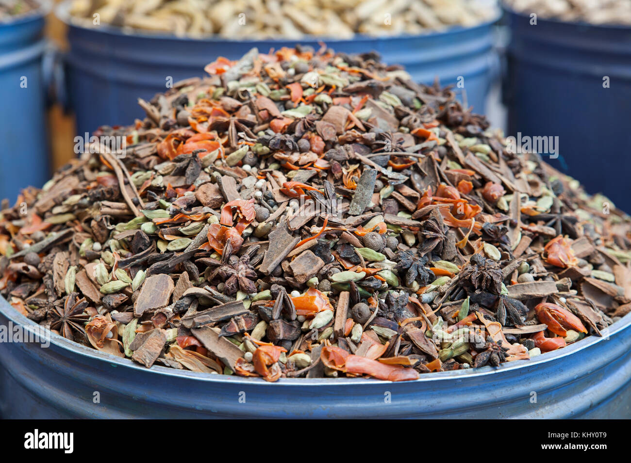Exotic Moroccan Spice Blend At A Traditional Market Also Known As Souk In Marrakesh Morocco