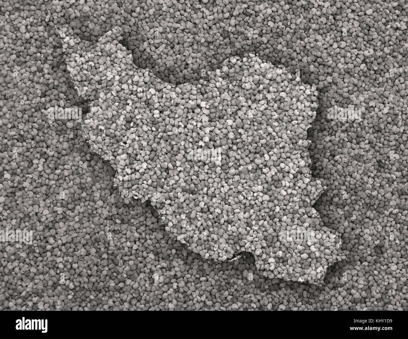 Map of Iran on poppy seeds Stock Photo - Alamy