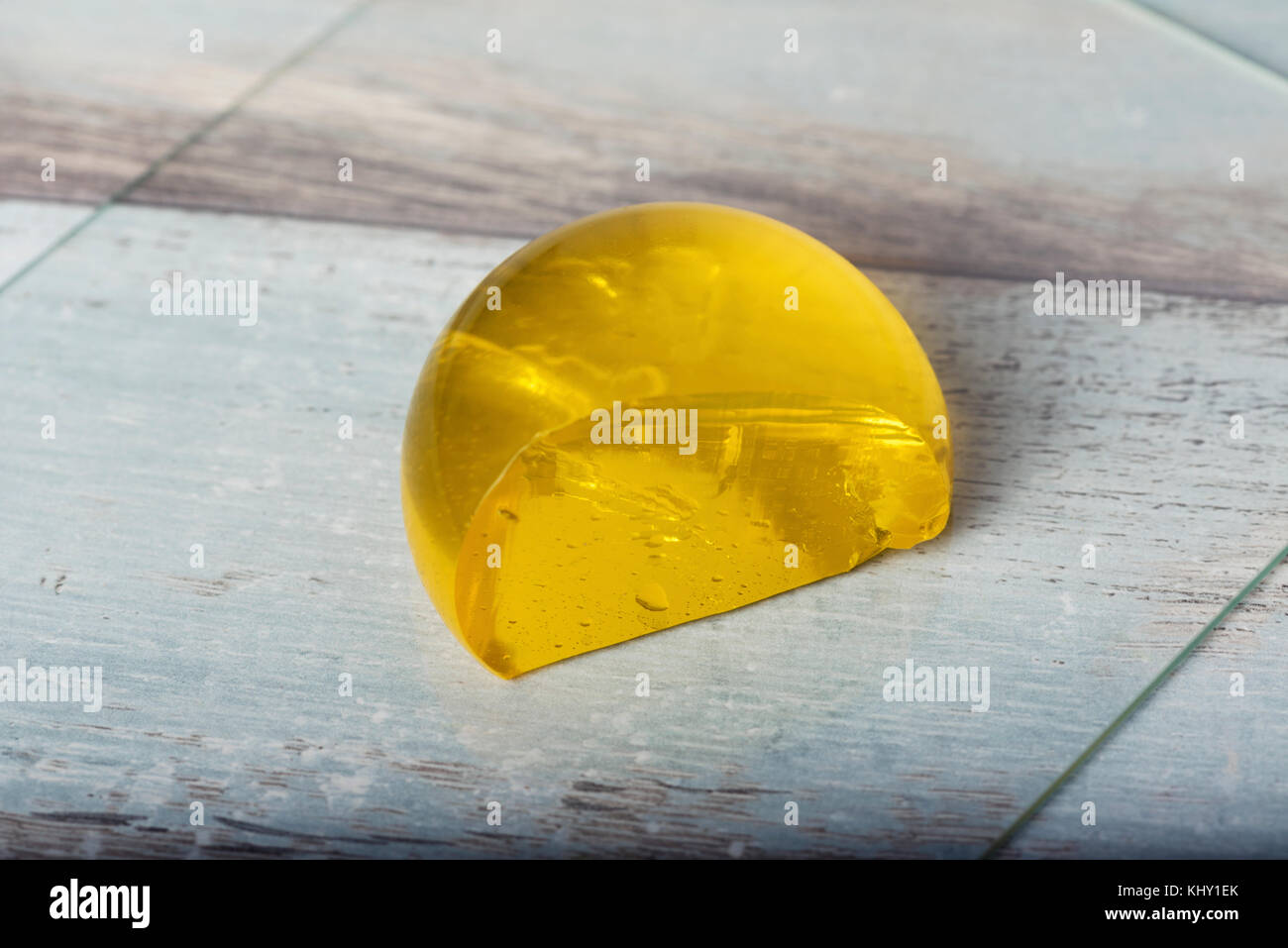 Jello Blue Yellow Drop Stock Photo - Alamy
