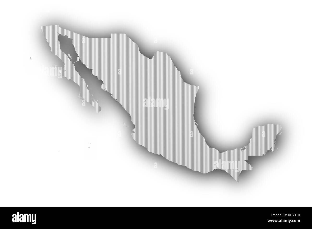 Map of Mexico on corrugated iron Stock Photo - Alamy