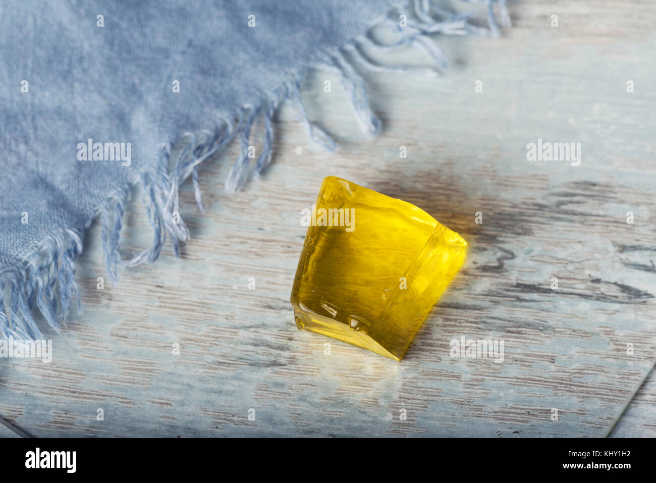 Yellow Jelly Cube Sweet Stock Photo - Alamy