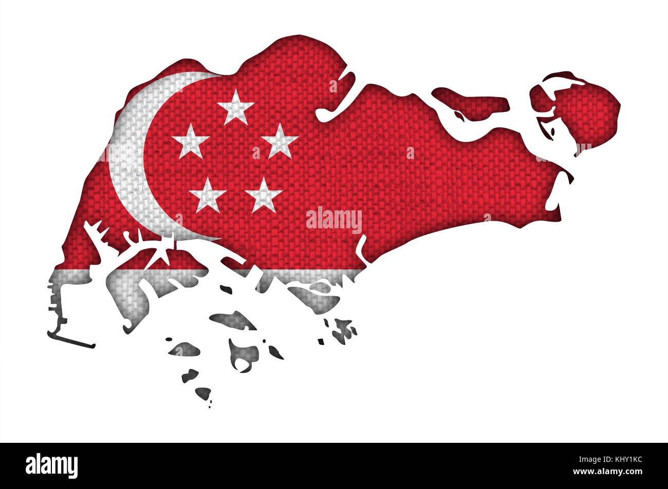 Textured map of Singapore in nice colors Stock Photo - Alamy