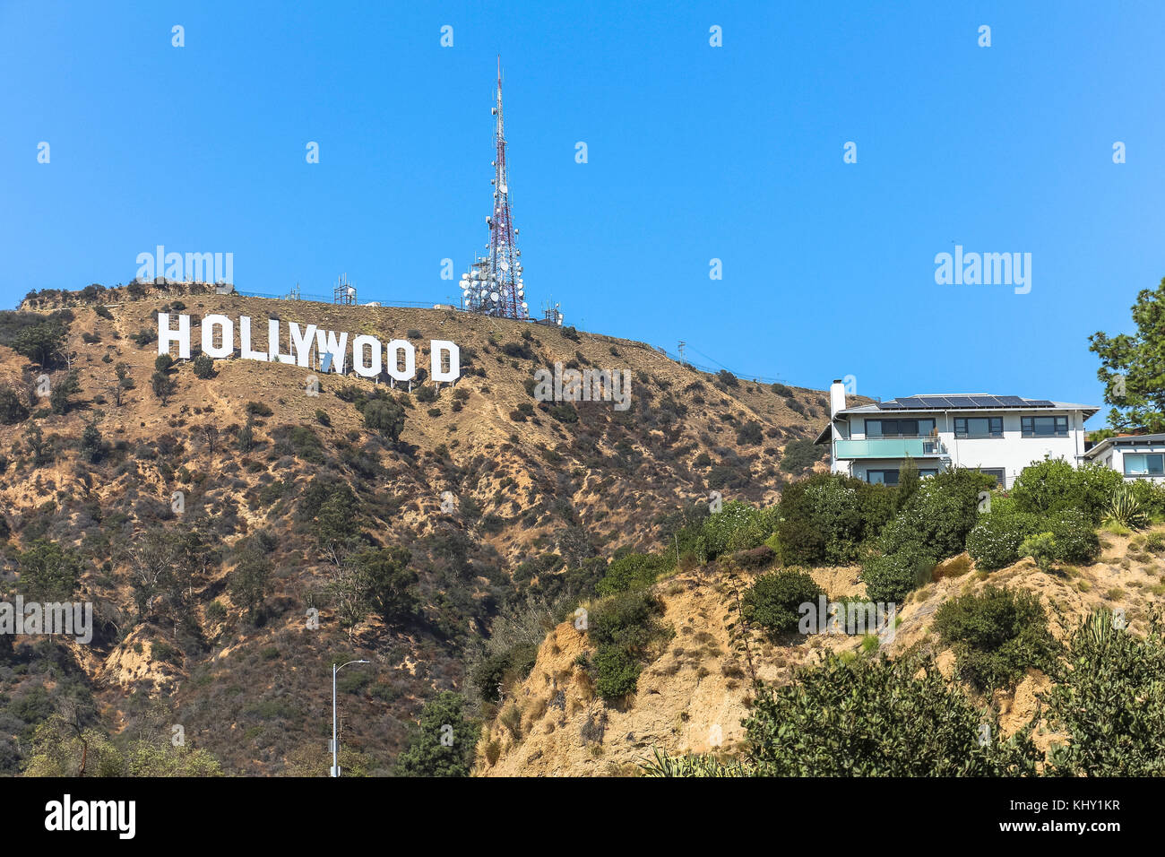 View on the hollywood sign at daytime in Los Angeles Stock Photo - Alamy