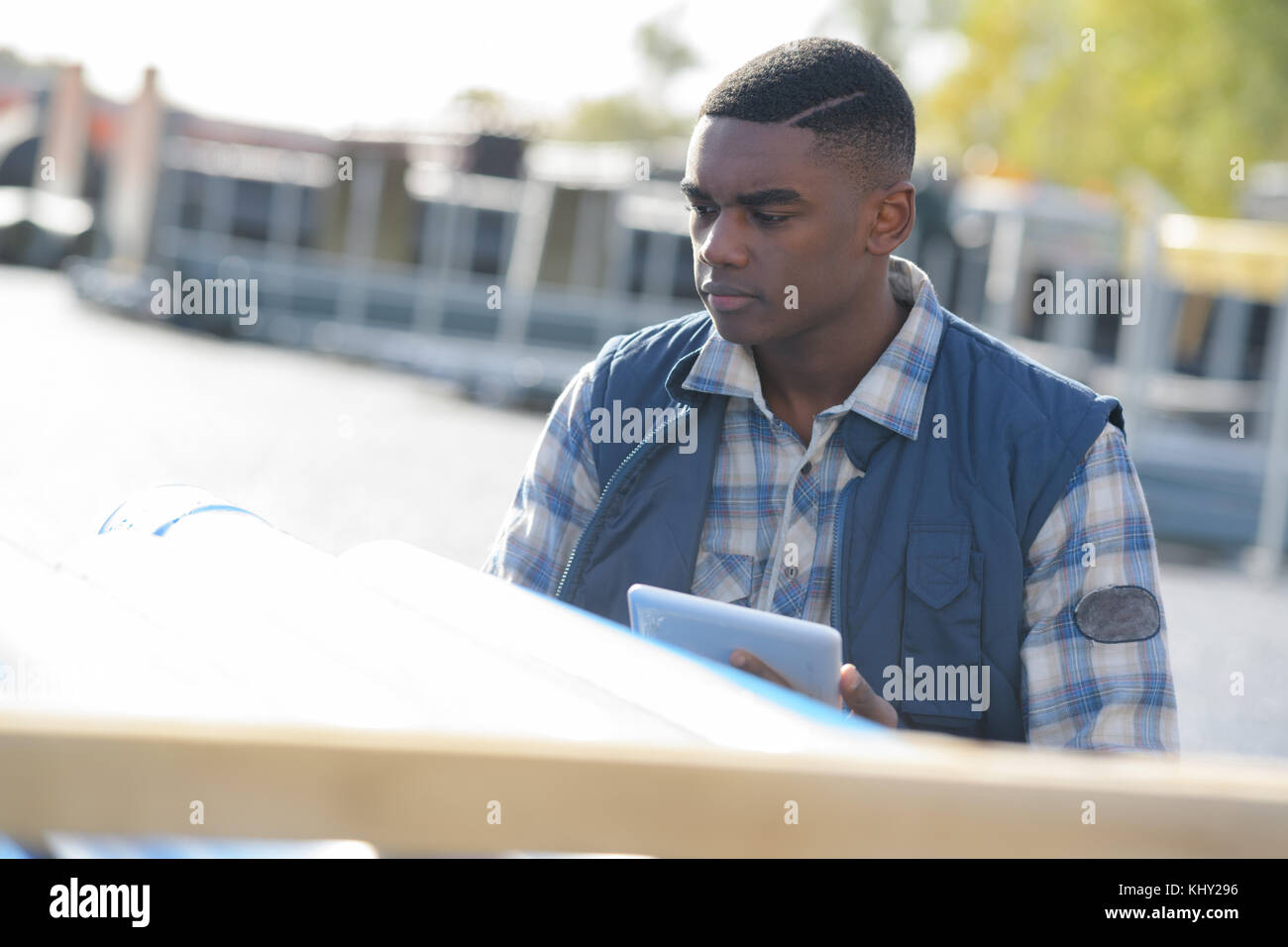 working with tablet Stock Photo - Alamy