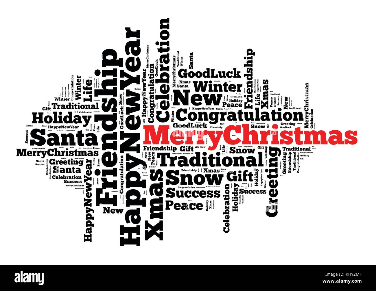 Merry Christmas word cloud concept over white background Stock Photo ...