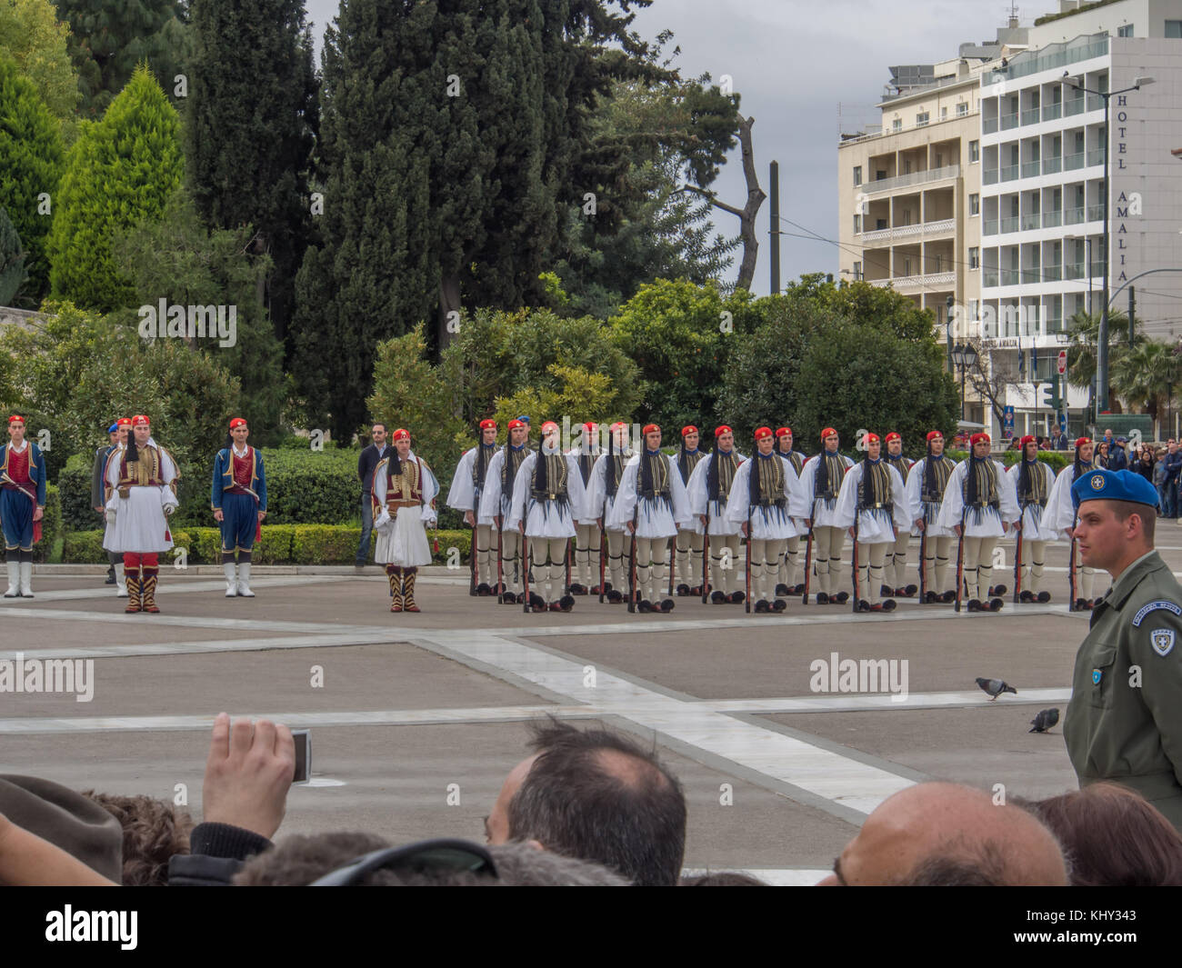 Athens, Greece, - April 05, 2015: A solemn military parade of soldiers ...