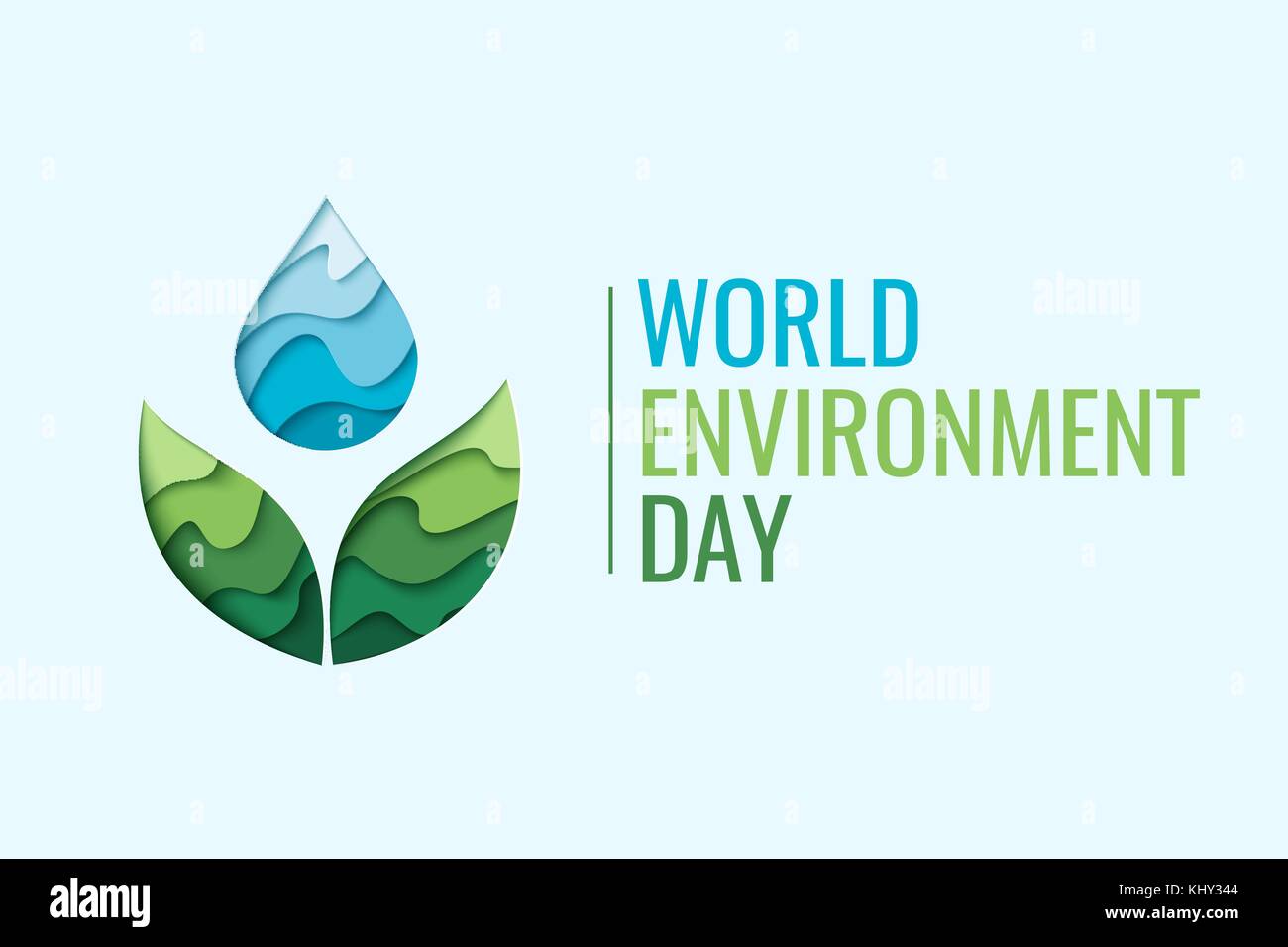 World Environment Day - vector abstract waterdrop concept. Save the ...
