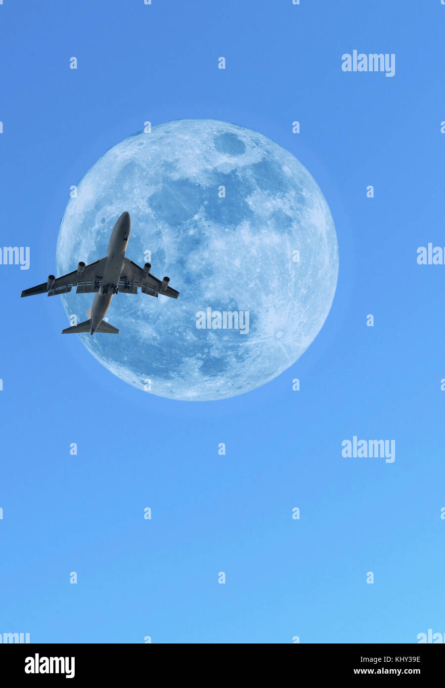 Moon with aircraft hi-res stock photography and images - Alamy