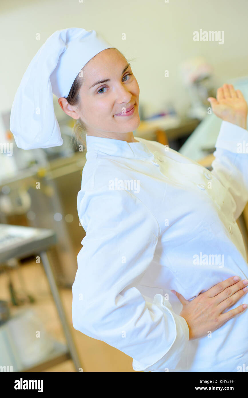 chef introducing kitchen Stock Photo - Alamy