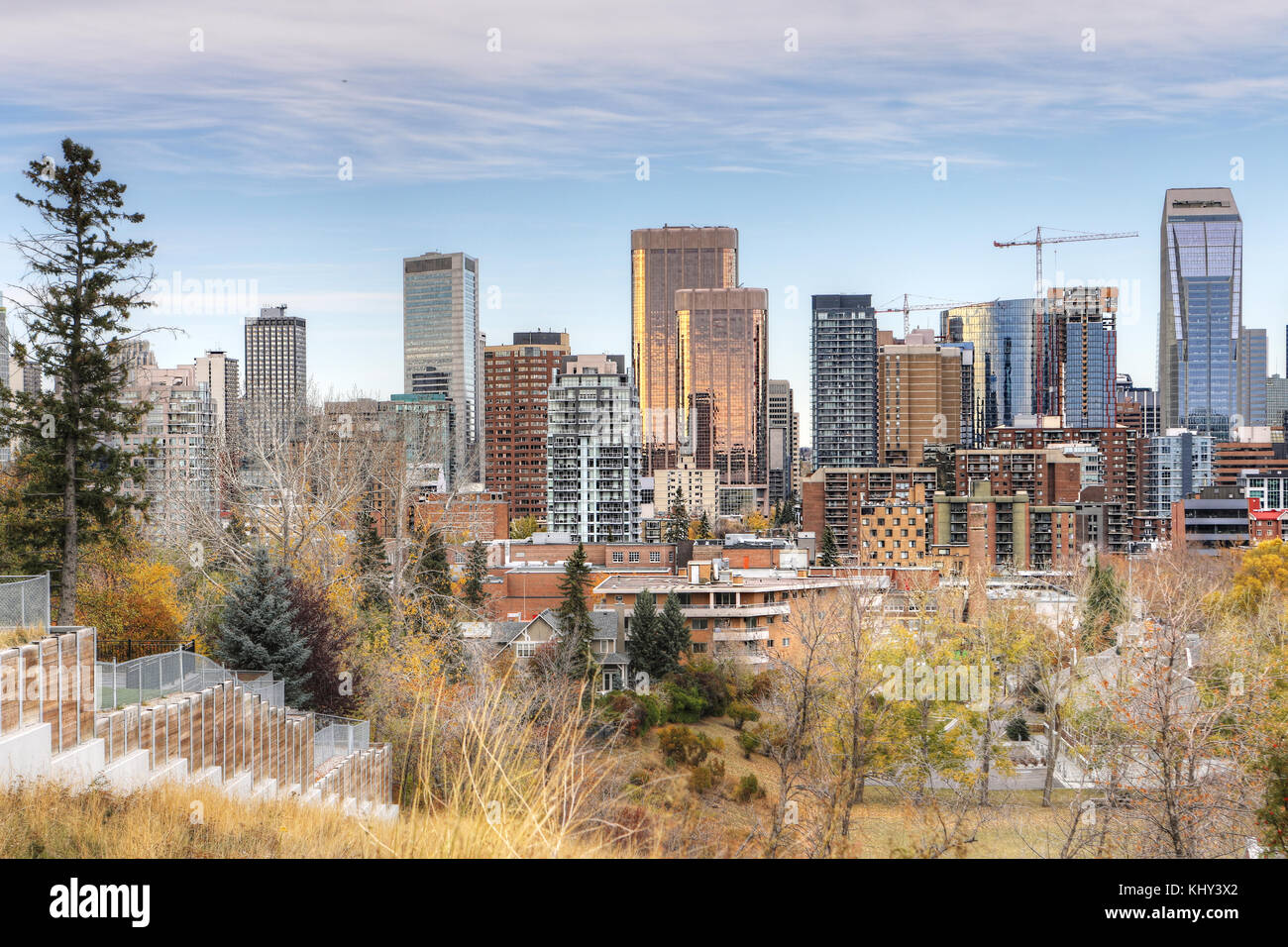 The Calgary, Alberta skyline with fall foliage Stock Photo - Alamy