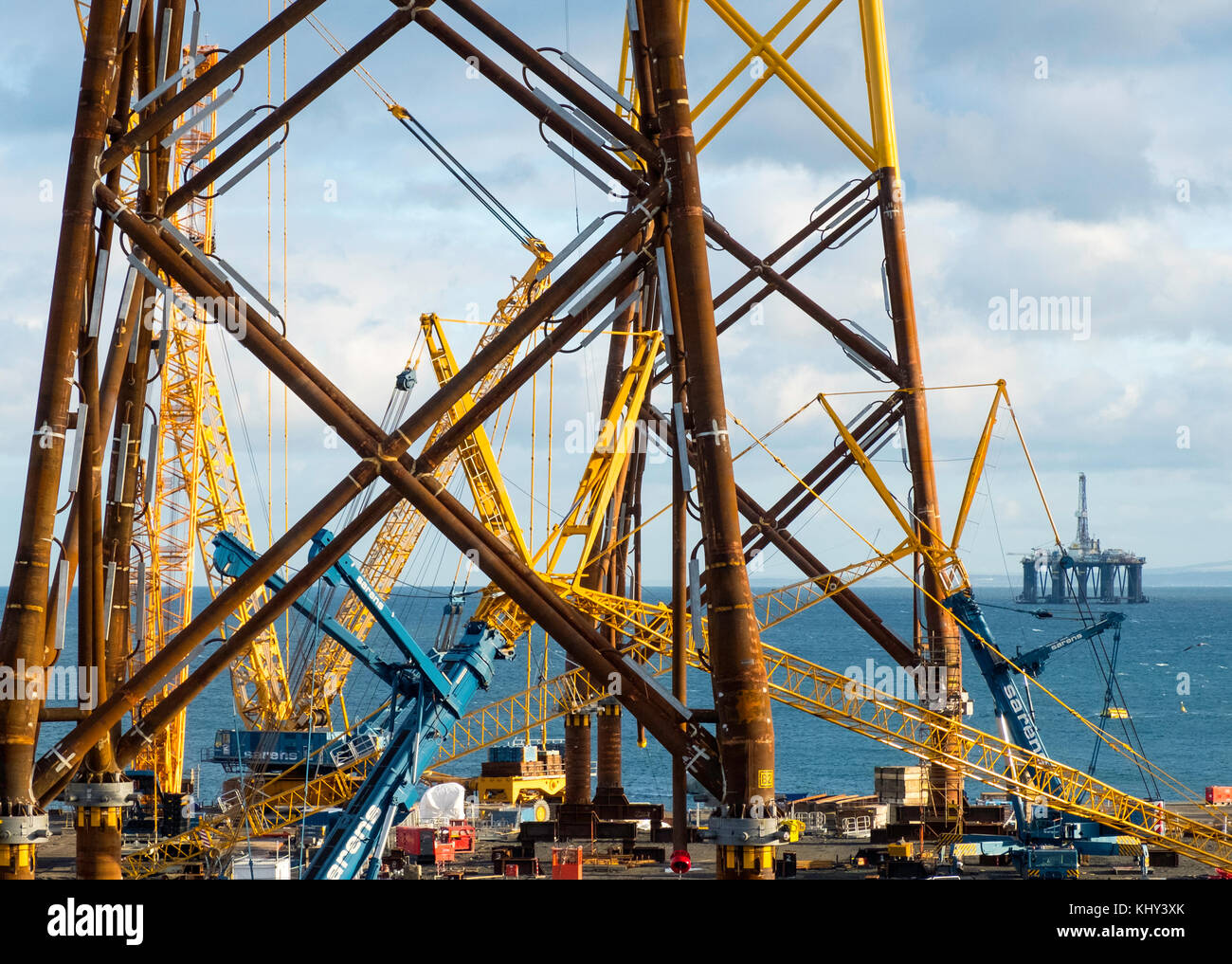View of Burntisland Fabrications yard at Fife Energy Park in Methil in ...