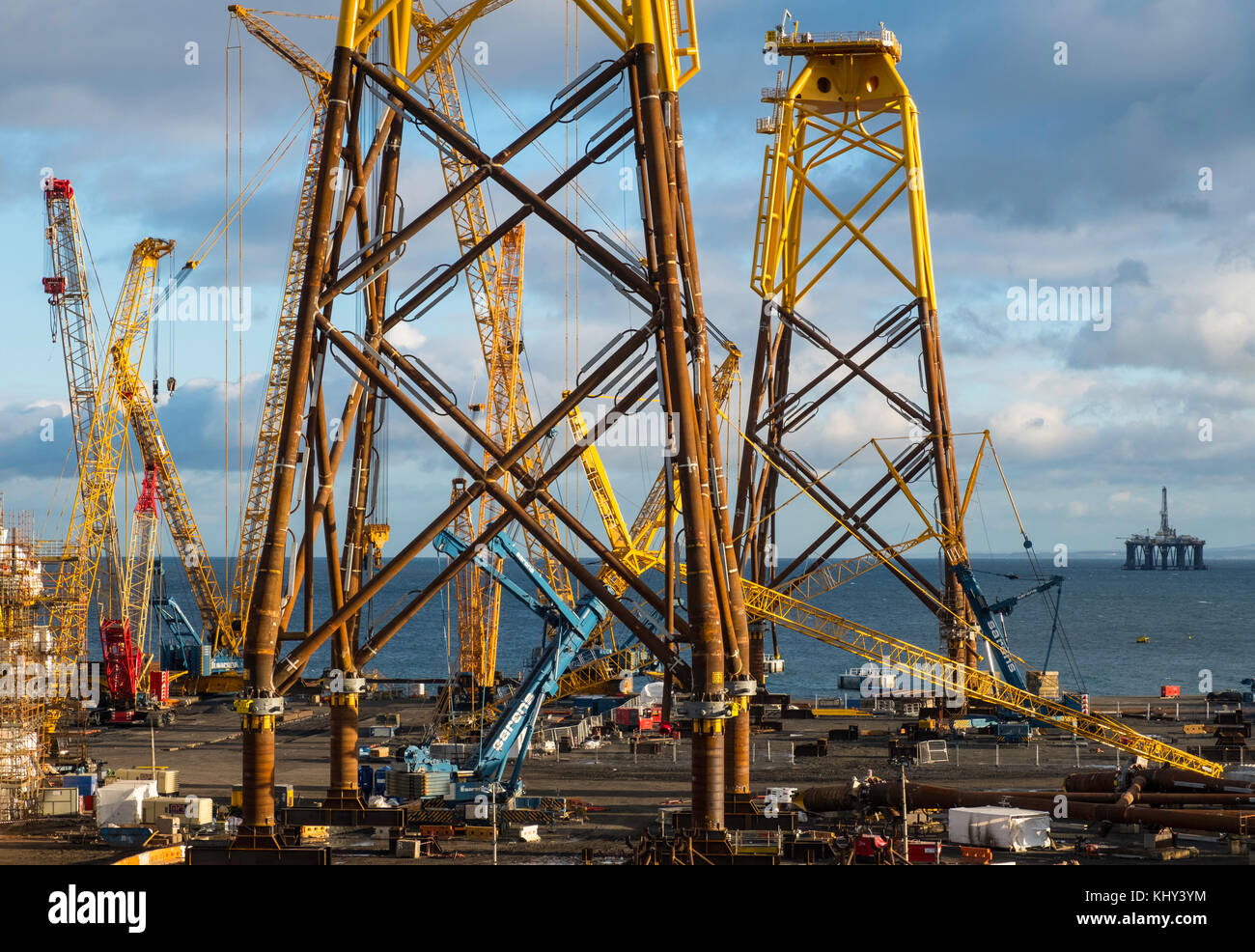 View of Burntisland Fabrications yard at Fife Energy Park in Methil in ...