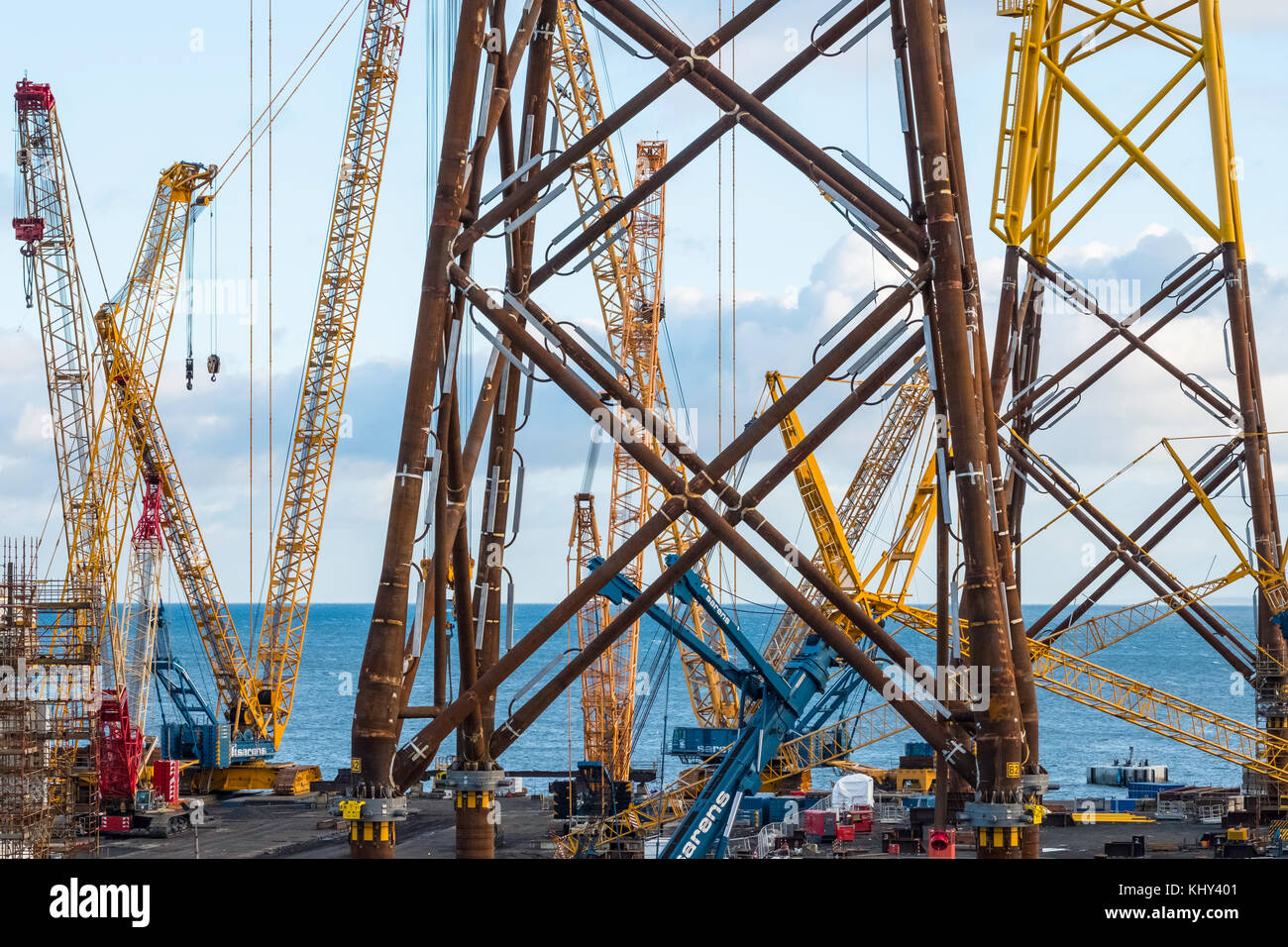 View of Burntisland Fabrications yard at Fife Energy Park in Methil in ...