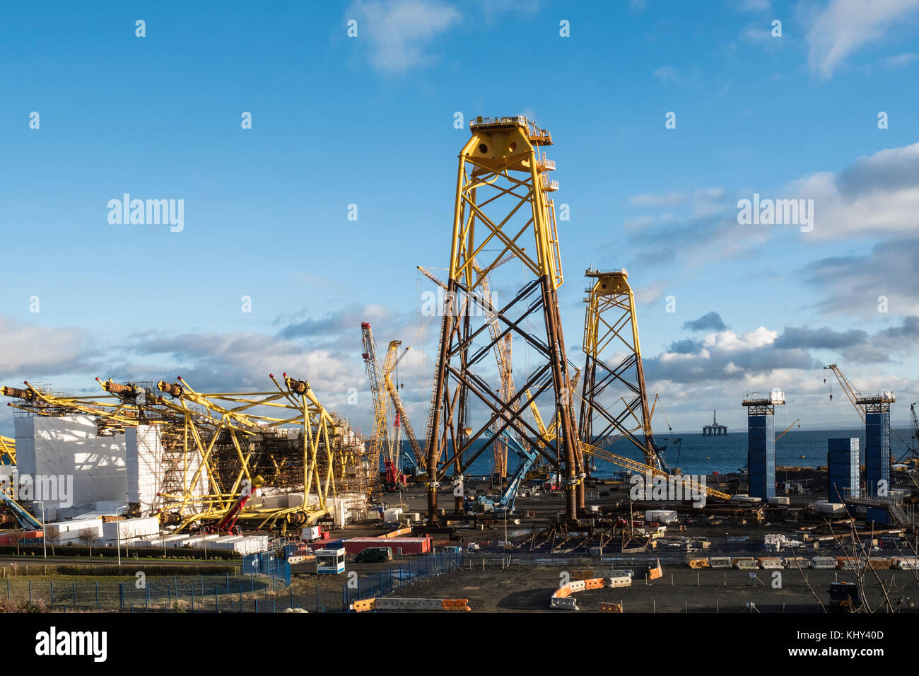 View of Burntisland Fabrications yard at Fife Energy Park in Methil in ...