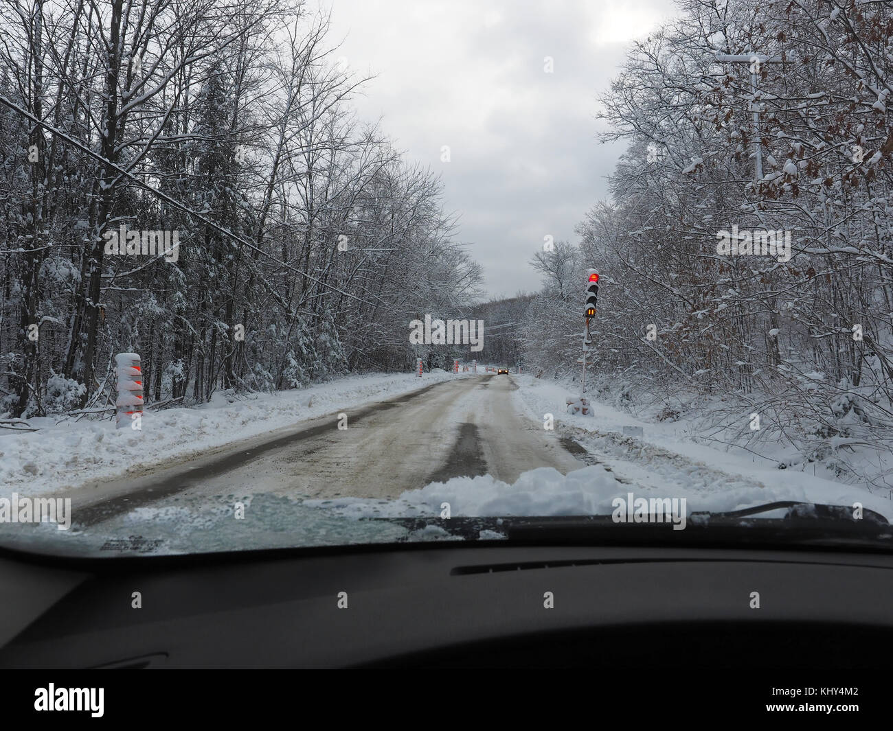 Quebec,Canada. Winter driving in Canada Stock Photo - Alamy