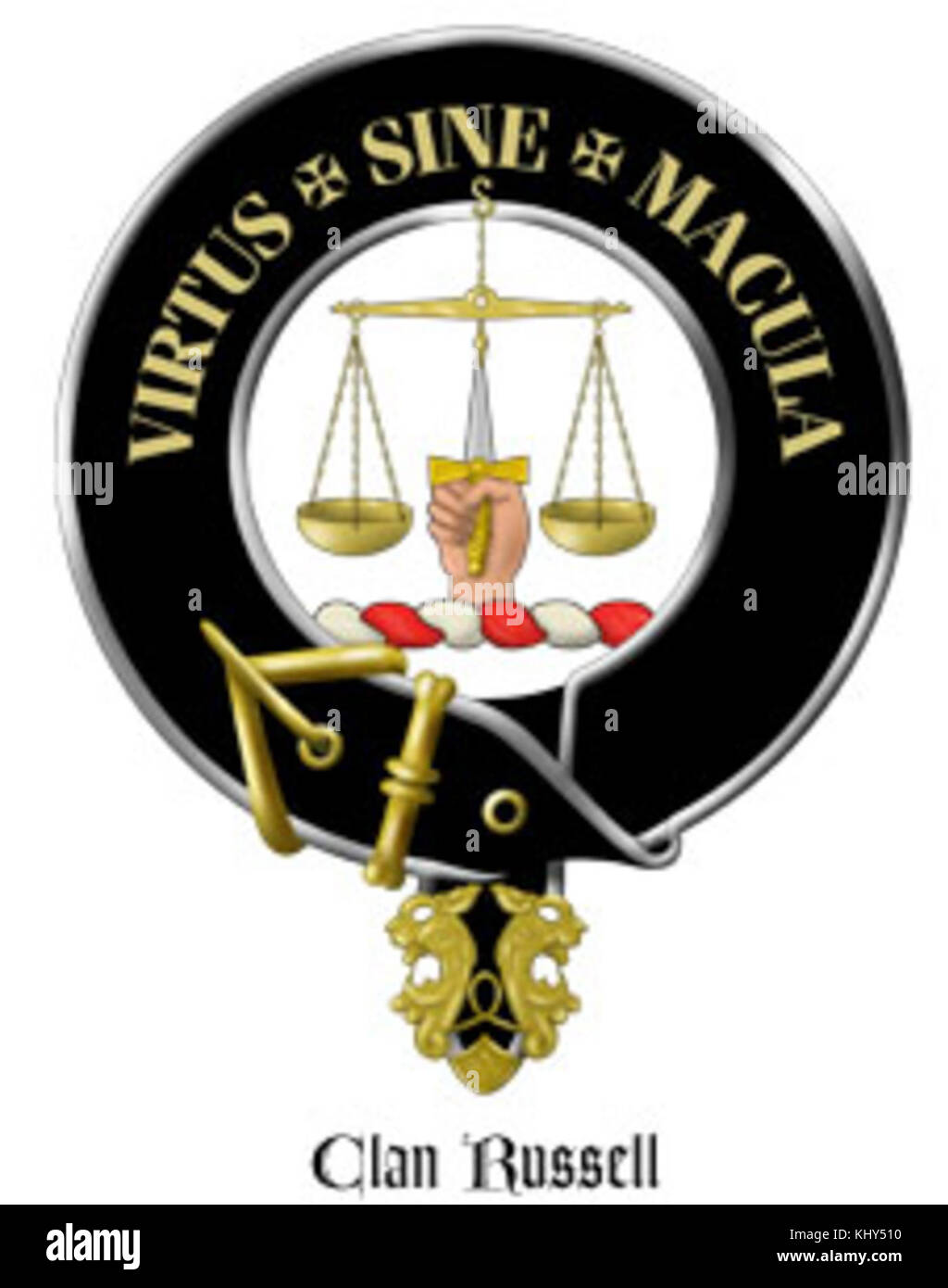 Crest of Clan Russell Stock Photo - Alamy