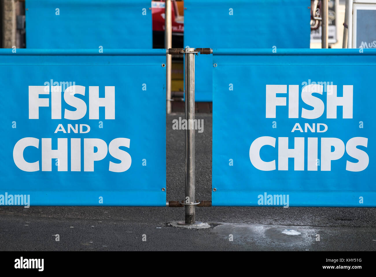 Signs for Fish and Chips Stock Photo - Alamy
