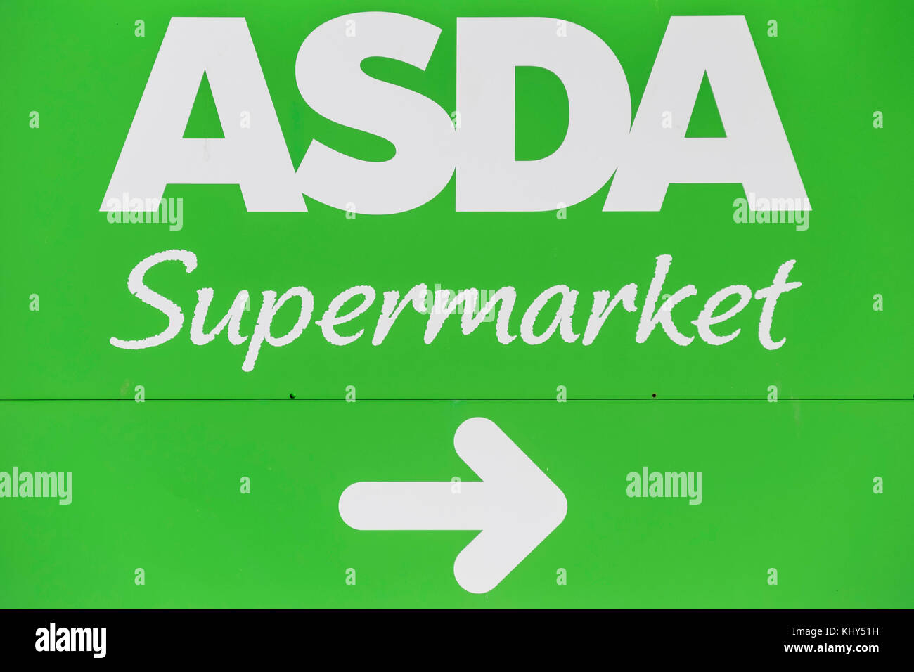 An sign giving direction to an Asda supermarket Stock Photo - Alamy