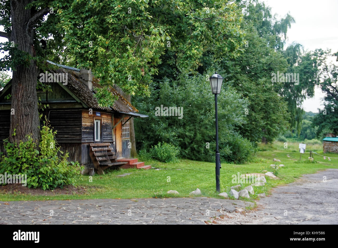 rural wooden house in the summer in Russia Tula oblast Stock Photo - Alamy