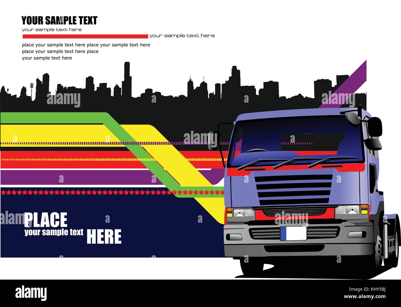 Abstract hi-tech background with bluer truck image. Vector illustration ...