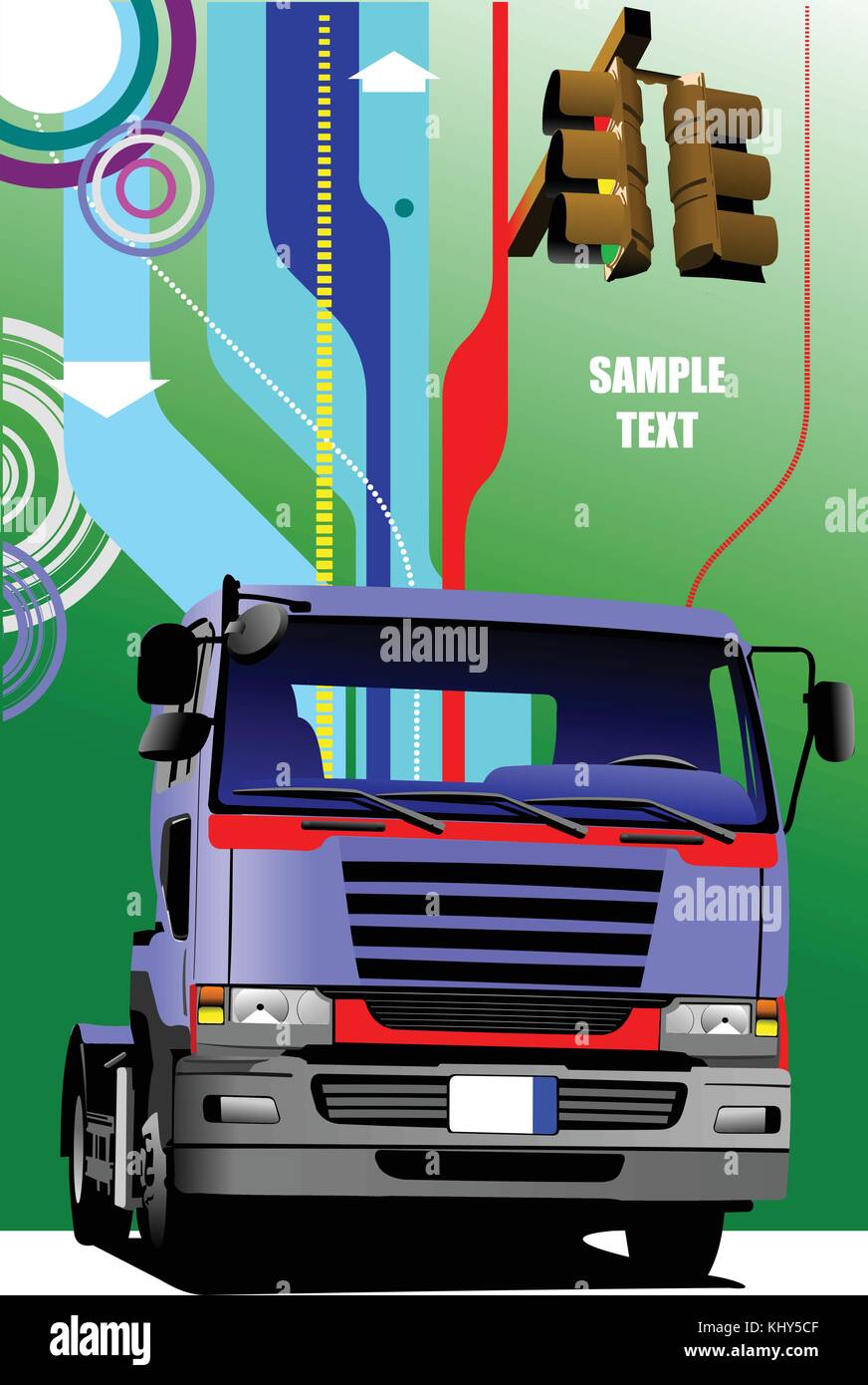 Abstract hi-tech background with blue truc image. Vector illustration ...