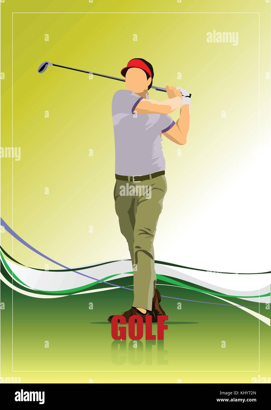 Golf player poster. Vector illustration Stock Vector Image & Art - Alamy