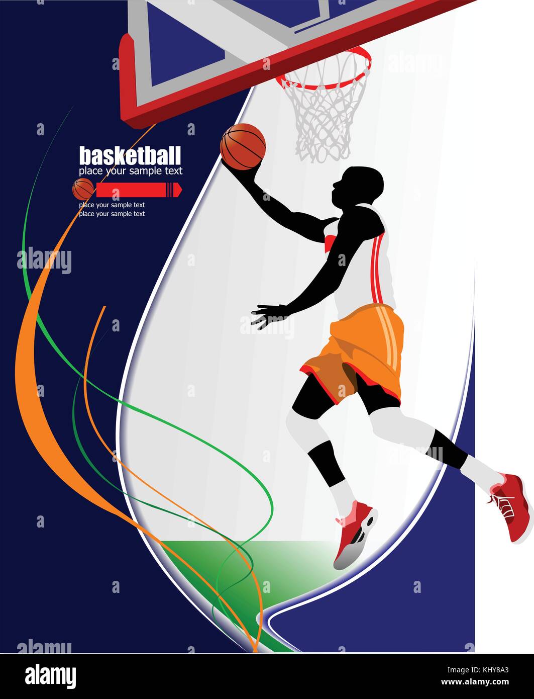 Basketball players poster. Vector illustration Stock Vector Image & Art ...