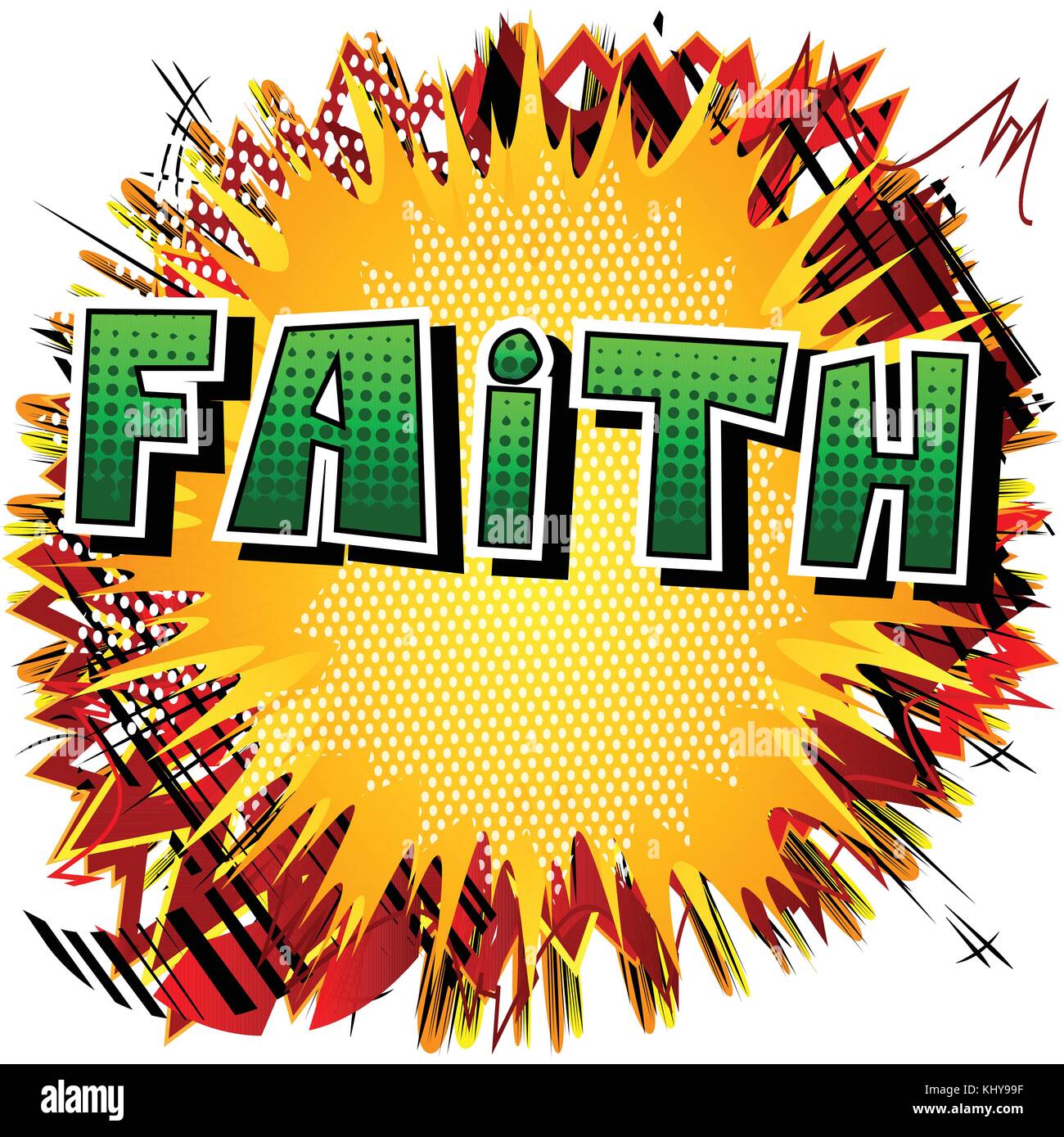 Faith - Comic book style word on abstract background Stock Vector Image ...