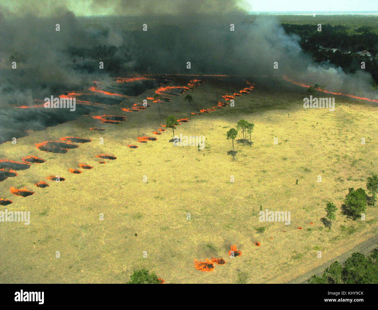 Aerial view on fire ignitions Stock Photo - Alamy