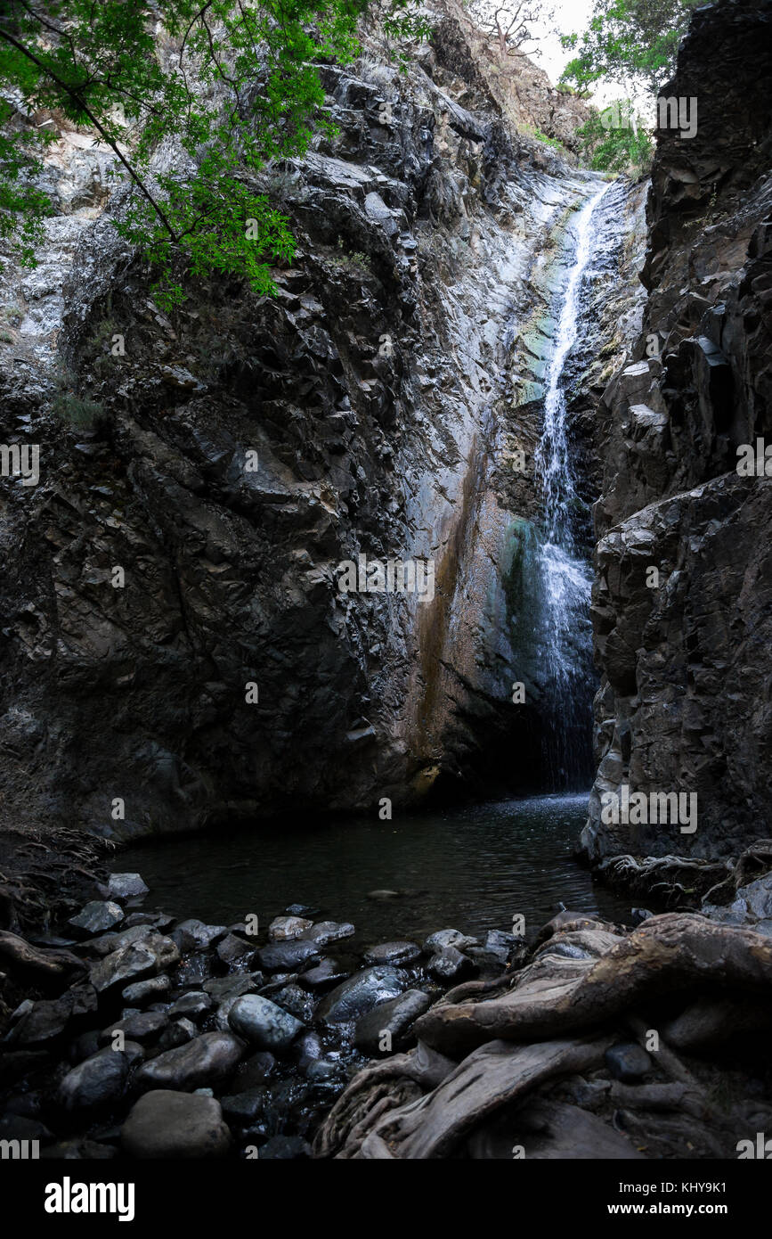 Millomeris waterfall view in Platres region, central Cyprus Stock Photo ...