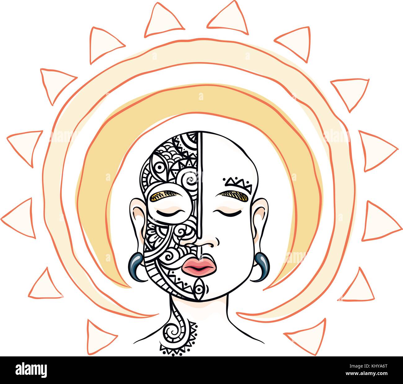 Budda face Stock Vector Images - Alamy