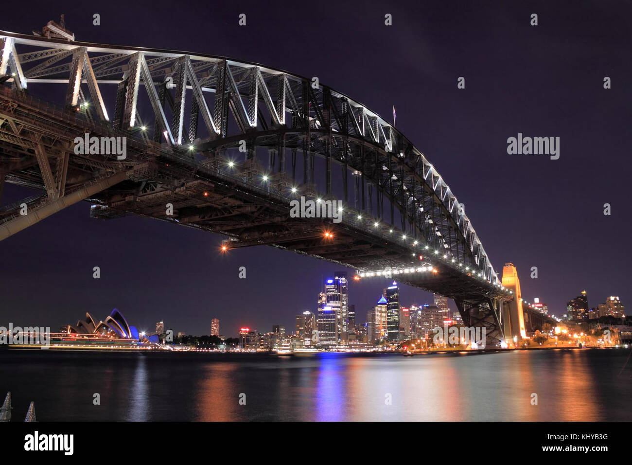 Harbour Bridge at night Stock Photo - Alamy