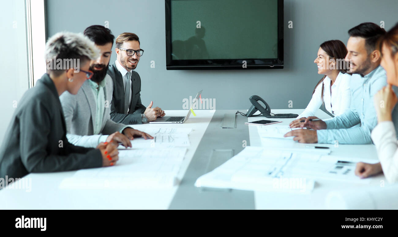 Picture of businesspeople having meeting in conference room Stock Photo ...