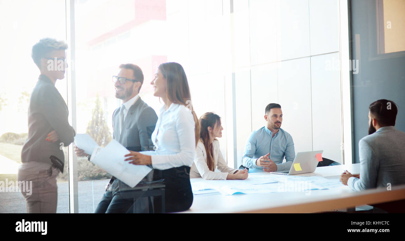 Picture of businesspeople having meeting in conference room Stock Photo ...