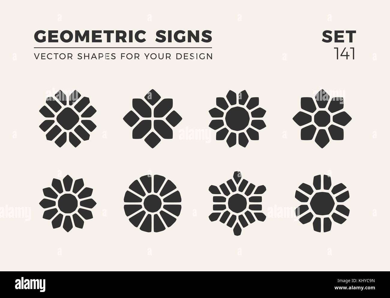 Set of eight minimalistic trendy shapes. Stylish vector logo emblems ...