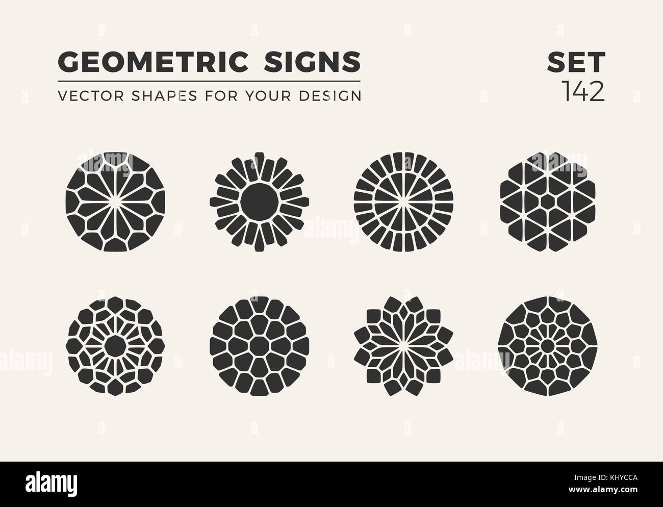 Set of eight minimalistic trendy shapes. Stylish vector logo emblems ...