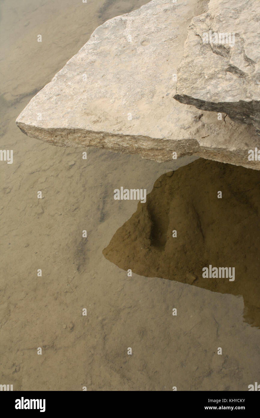 Dinosaur track in the river at Dinosaur Valley State Park Stock Photo ...