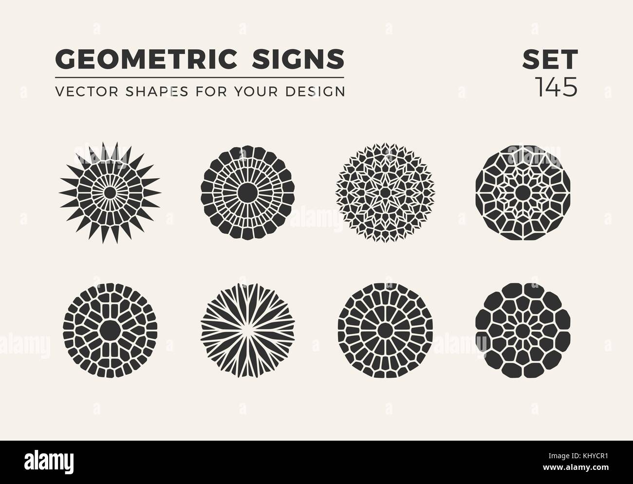 Set of eight minimalistic trendy shapes. Stylish vector logo emblems ...