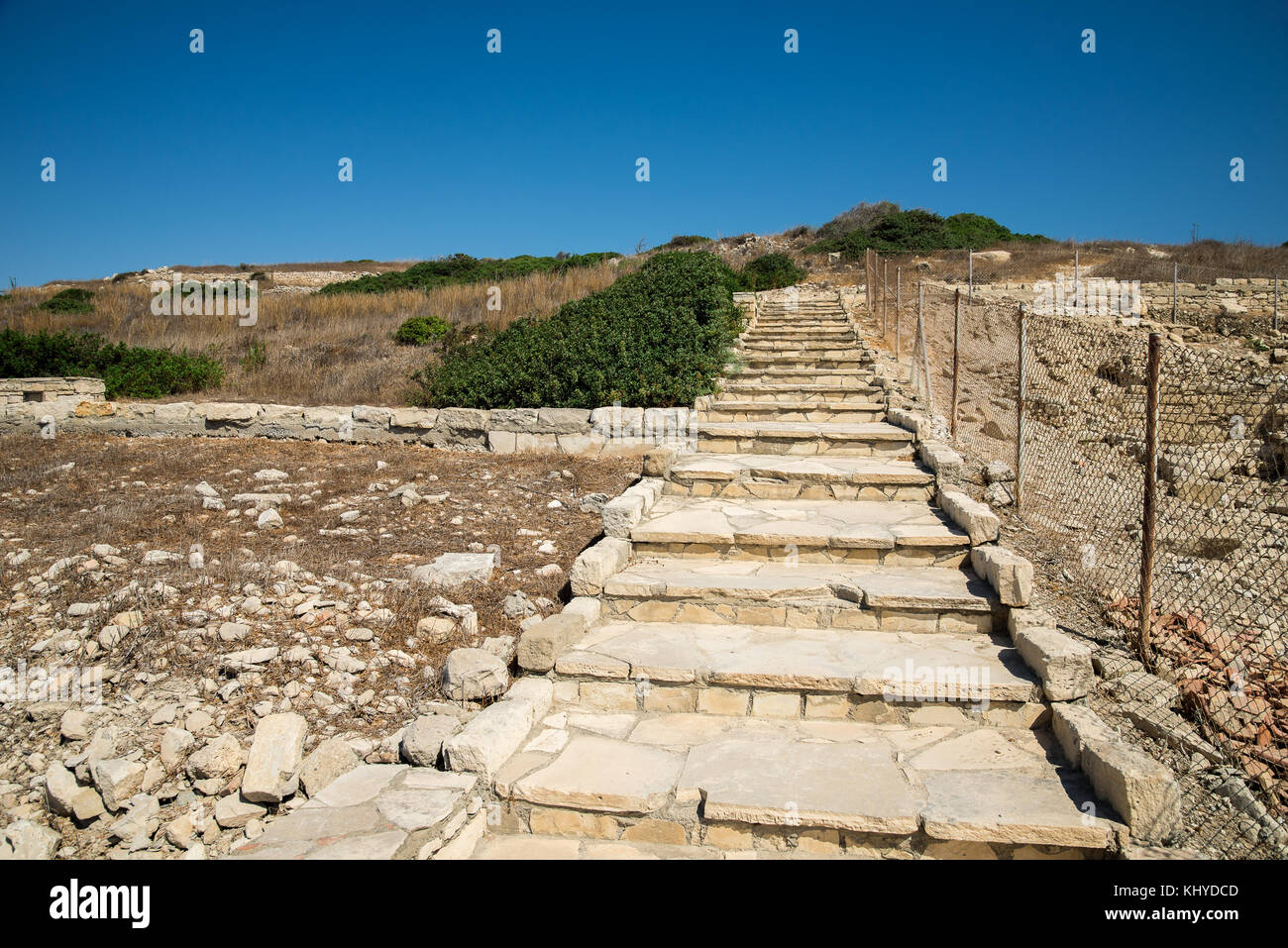 Steps up the hill to ancient Acropolis from Amathus archaelogical site ...