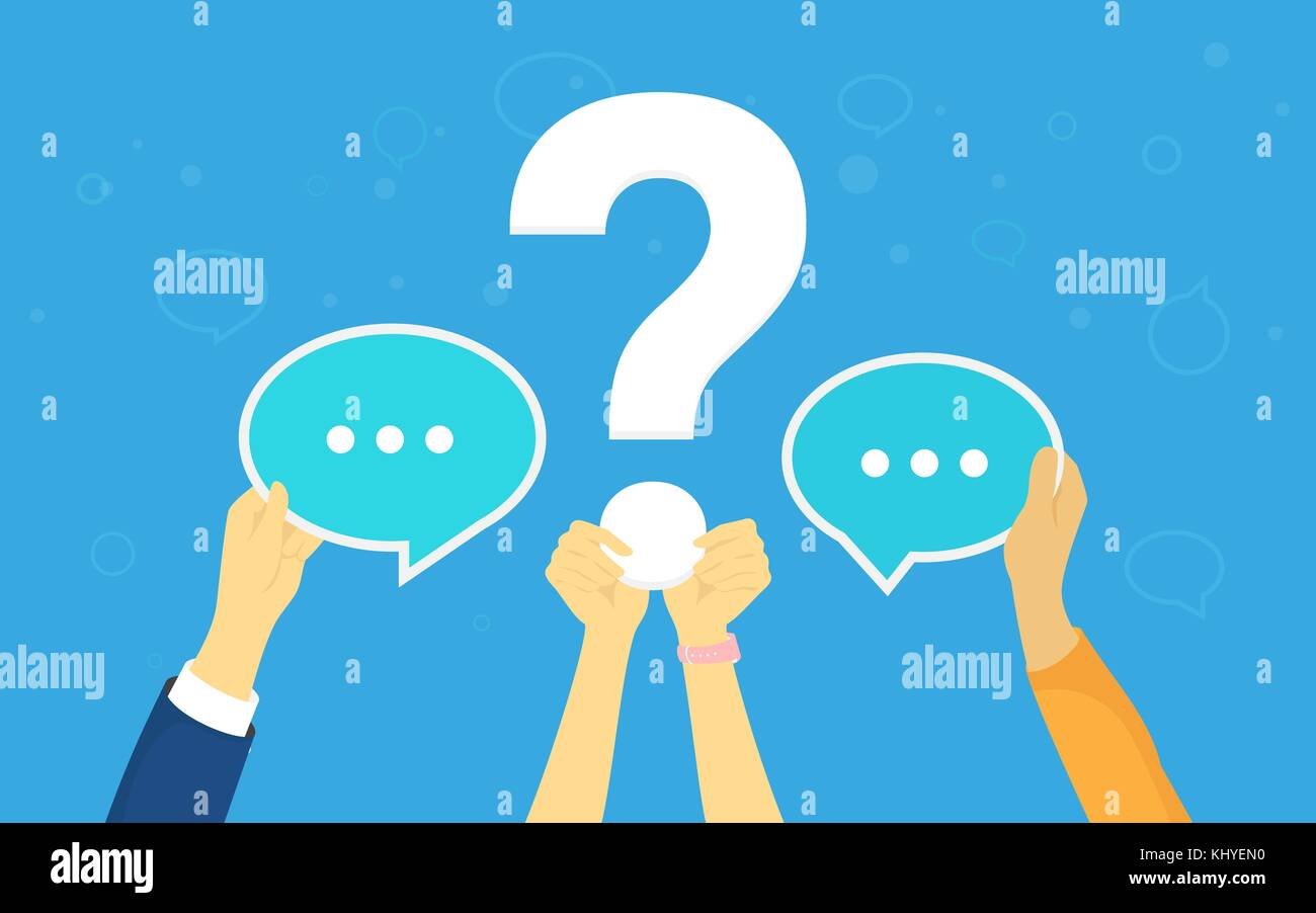 Big question concept vector illustration of texting to live chat ...