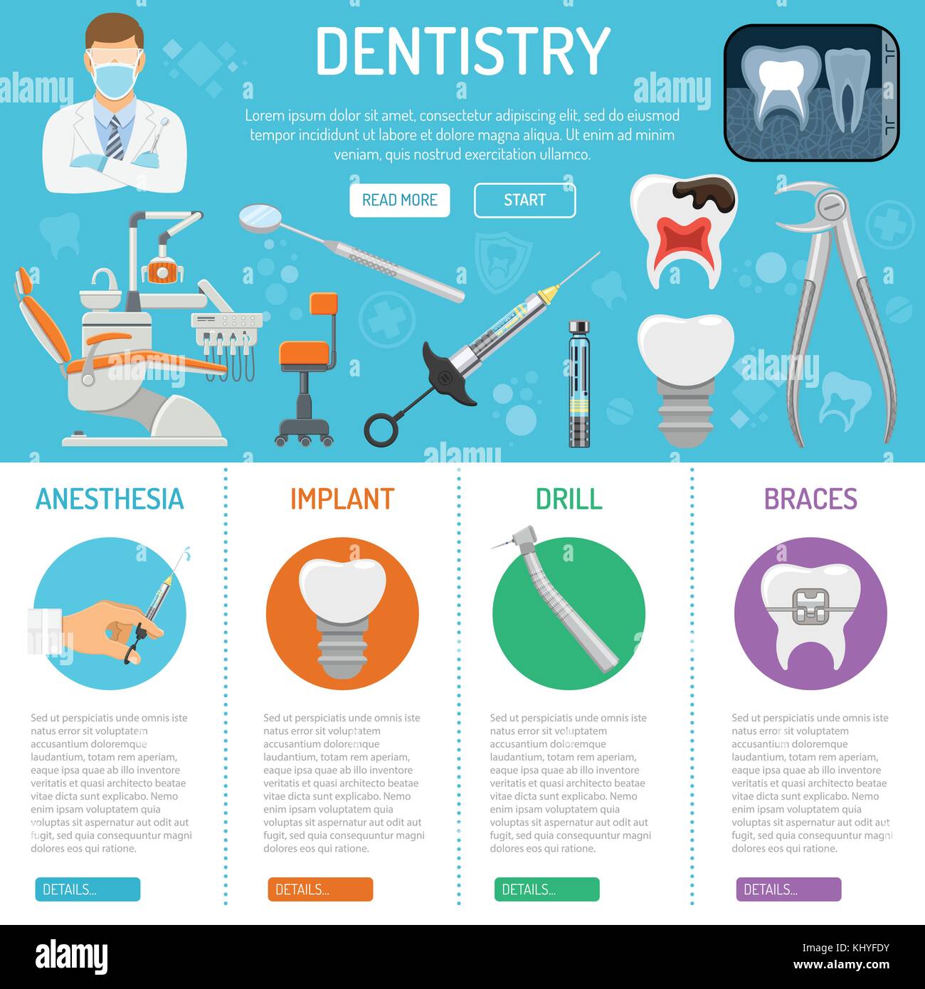 Dental infographics set hi-res stock photography and images - Alamy