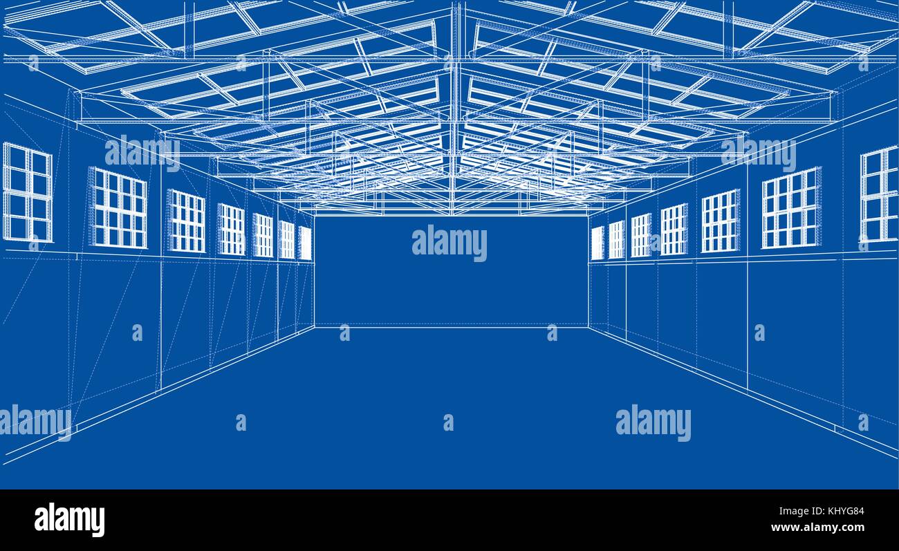 Warehouse sketch. Vector rendering of 3d Stock Vector Image & Art - Alamy