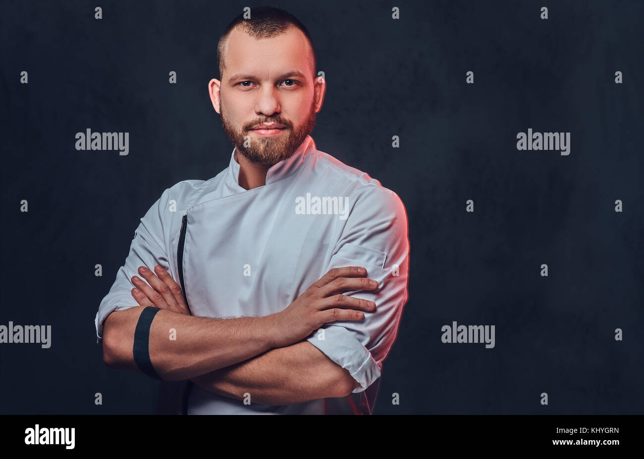 Portrait of bearded chef cook Stock Photo - Alamy