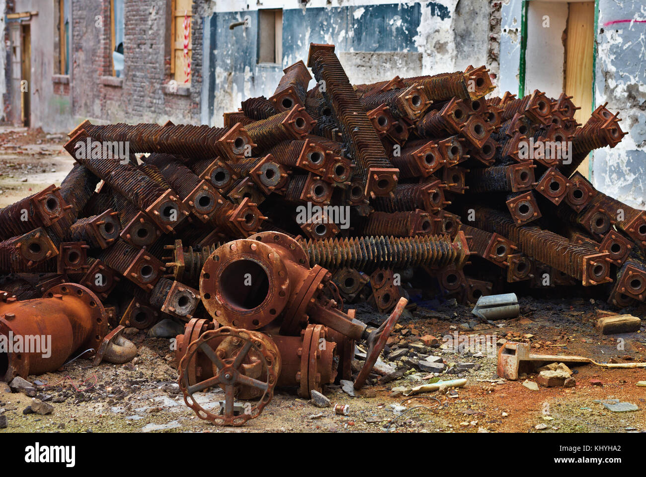 pile of rusty radiators Stock Photo - Alamy