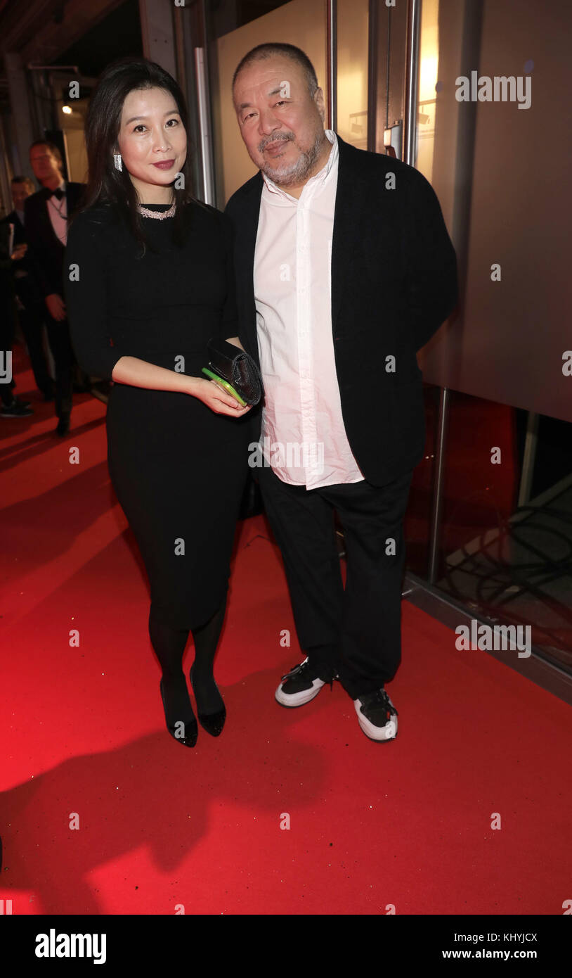 The artist Ai Wei Wei and his wife Lu Qing arrive for the 69th Bambi ...
