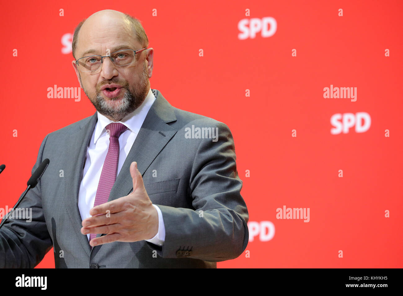 Berlin, Germany. 20th Nov, 2017. The leader of the Social Democratic ...