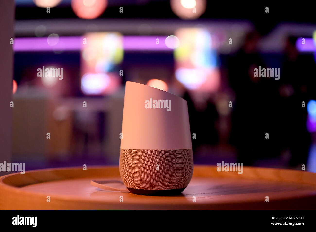 Berlin, Germany. 1st Sep, 2017. The Google Assistant speaker is placed ...