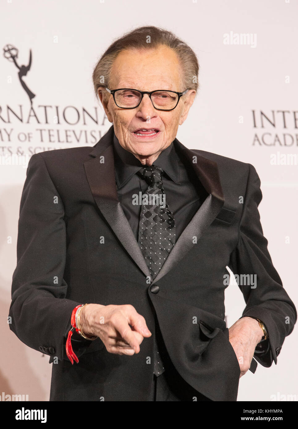 New York, United States. 20th Nov, 2017. Larry King poses on stage at ...