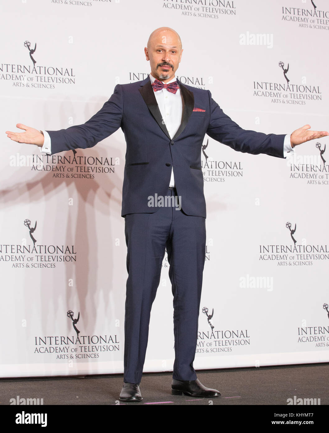 New York, United States. 20th Nov, 2017. Maz Jobrani poses on stage at ...